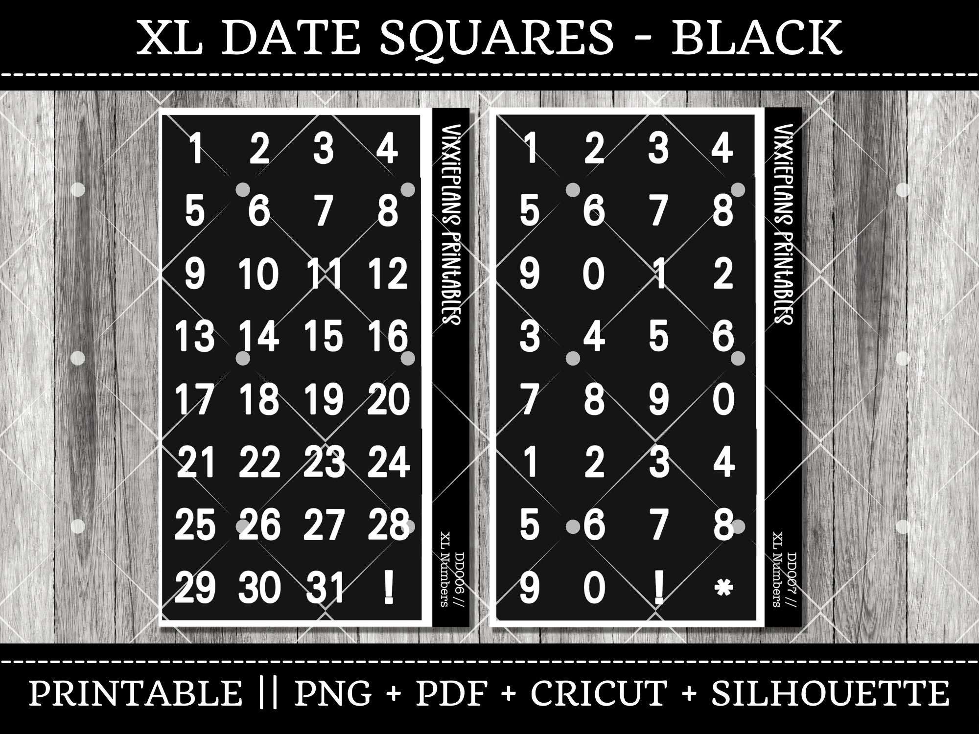 Printable XL Date Dots Extra Large Date Number Planner Printable ...