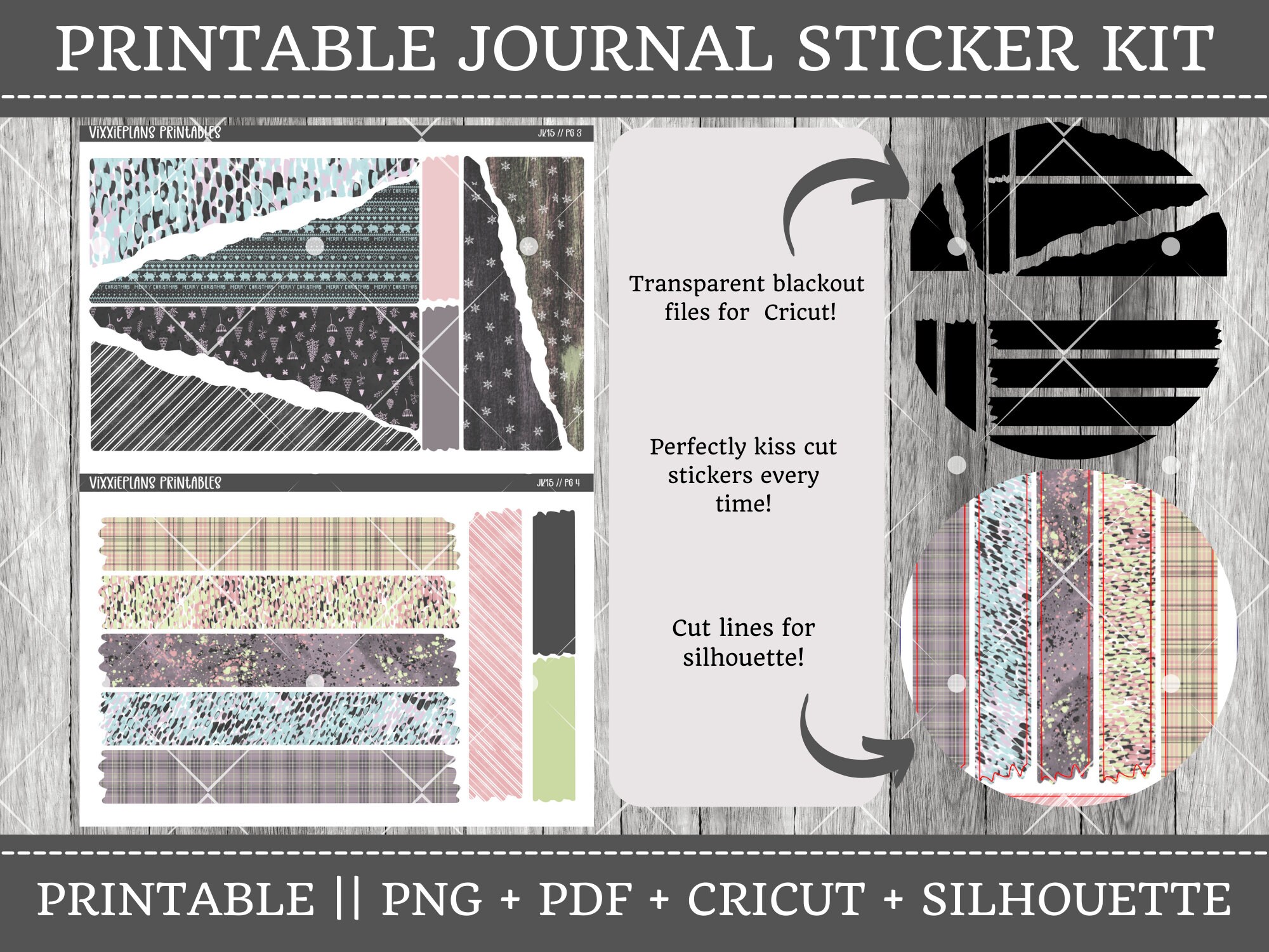 Printable Journal Stickers, Junk Journal Sticker Sheets, Bullet Journal ...