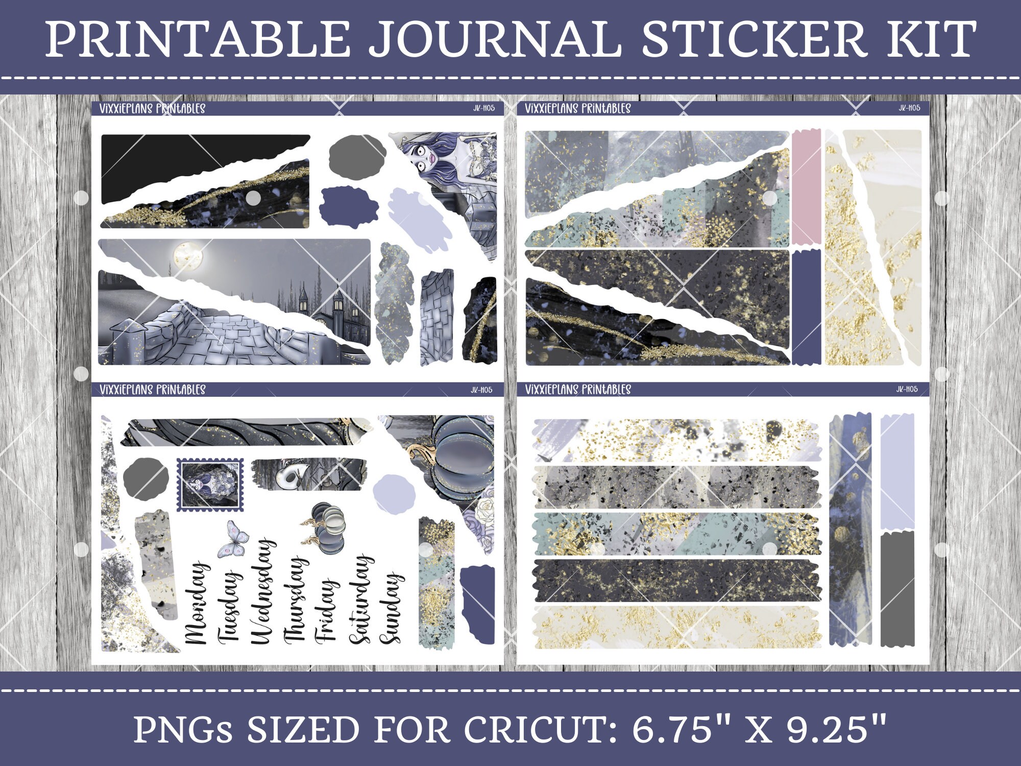 Corpse Bride-inspired Printable Planner Stickers Daily Planning, Bullet ...