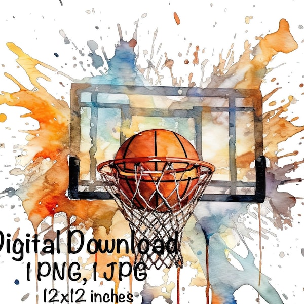 Water Color Basketball Png - Etsy