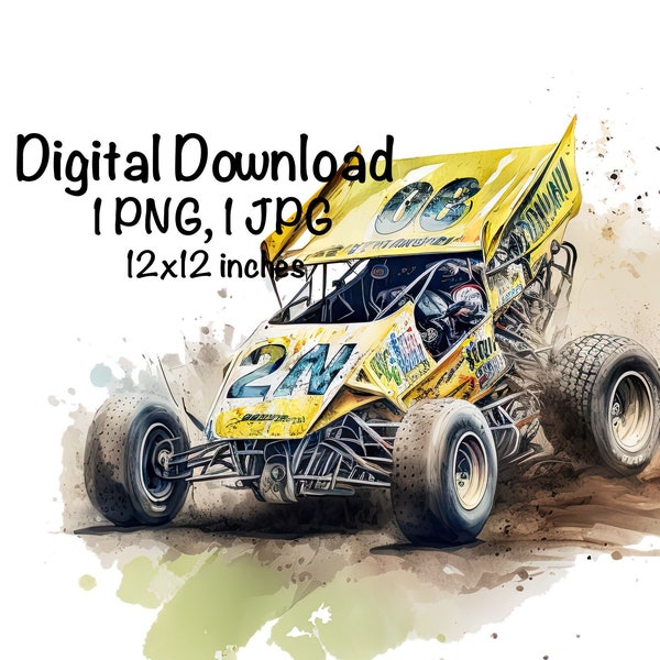 Sprint Car Clipart - Etsy