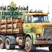 Logging Truck Watercolor Timber Lorry Trucks Boys Clipart Wall Décor ...