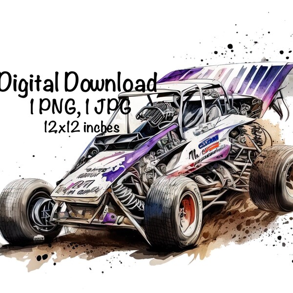 Sprint Car Clipart - Etsy