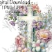 Easter Cross Watercolor Floral Cross Clipart Easter Sublimation Design ...