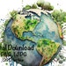 Earth Day Watercolor Planet Earth Clipart PNG Commercial Use ...