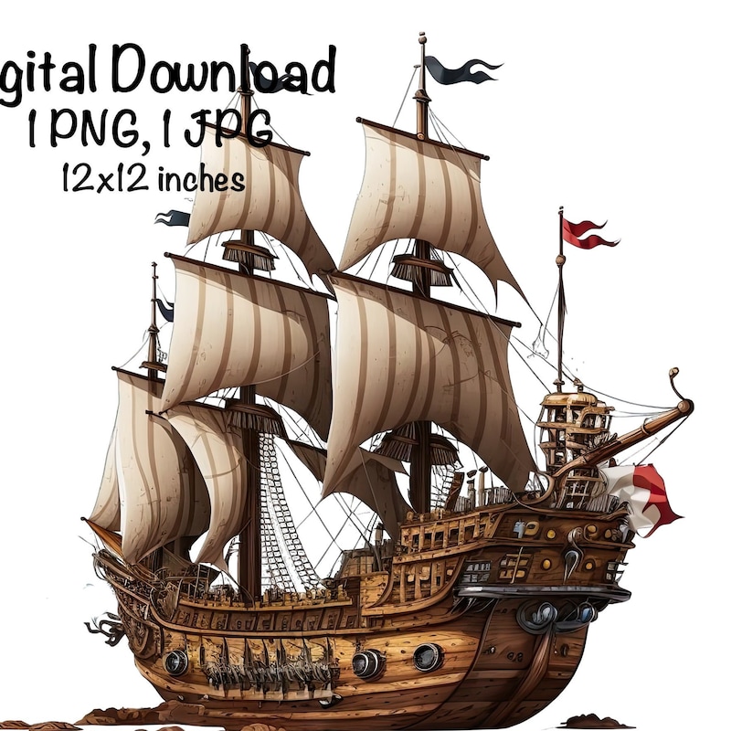 Pirate Ship Png Vector - Etsy