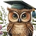 Graduation Owl Clipart Grad Student Owl PNG College Graduation ...