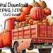 Farm Truck Barn Pumpkins Rustic Truck Country Sublimation Design Old ...