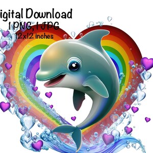 Dolphin PNG, Cute Sea Dolphin Clipart, Ocean Animals Rainbow Dolphin ...