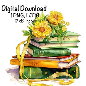 Graduation Books PNG Watercolor College High School Graduation Clipart ...