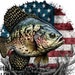 Crappie Fish USA Flag PNG Watercolor American Fishing Clipart American ...