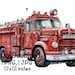 Fire Truck Watercolor Fire Engine Boy Clipart Sublimination - Etsy