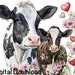 Dairy Cow & Calf Watercolor Clipart Farm Milk Cattle Flowers Mother ...