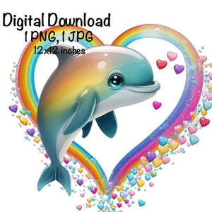 Dolphin PNG, Cute Sea Dolphin Clipart, Ocean Animals Rainbow Dolphin ...