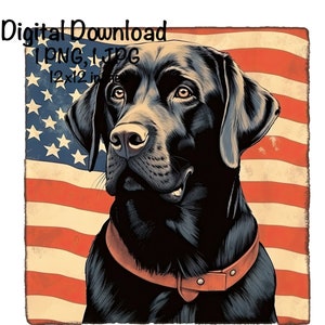 Black Lab Flag PNG Patriotic USA Labrador Flag Clipart American Dog ...