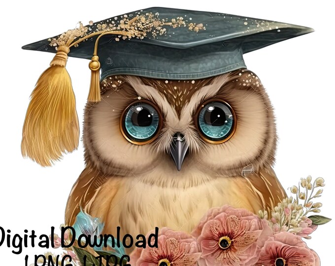 Baby Owl With Glasses & Graduation Cap PNG Clipart, Cute Back to School ...