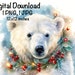 Christmas Lights A& Polar Bear Watercolor Clipart Cute Xmas PNG ...