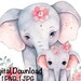 Elephant Mom & Baby Clipart Safari Animals Elephant PNG, Mother's Day ...