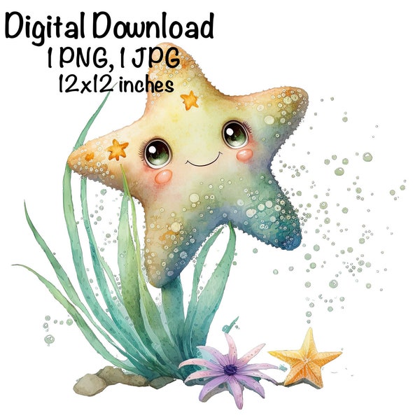 Watercolor Starfish - Etsy