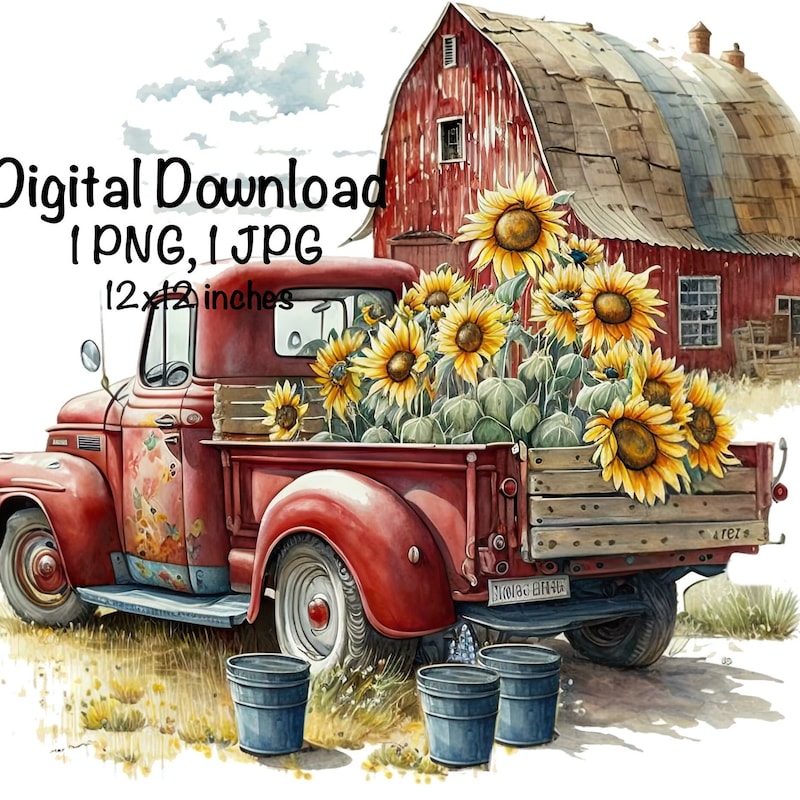 Rustic Red Truck - Etsy