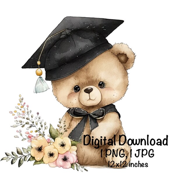 Graduation Bear Clipart - Etsy