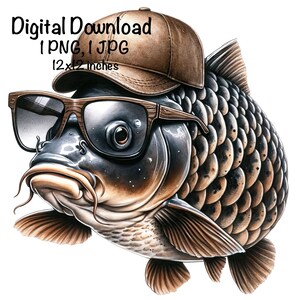 Funny Carp Fish Sublimation PNG, Freshwater Fish Clipart, Carp Fish ...