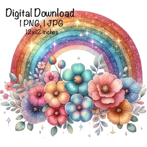 Glitter Rainbow PNG Clipart Sparkle Rainbow Flowers Sparkly Glittery ...