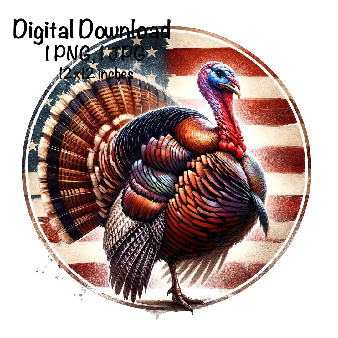 Turkey Flag PNG | Patriotic USA Turkey Flag Clipart | Turkey Hunt PNG ...