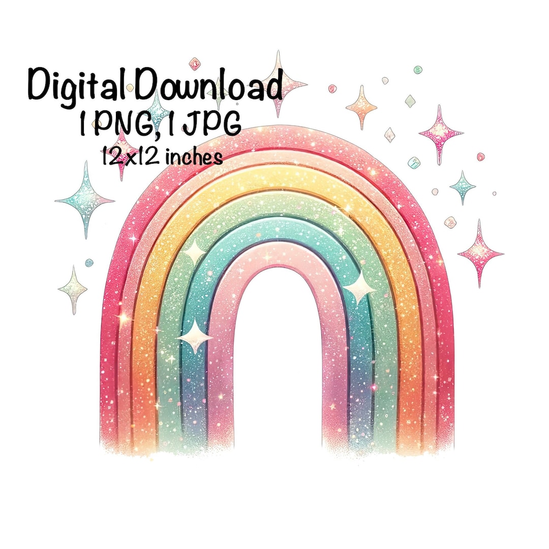 Glitter Rainbow PNG Clipart Sparkle Rainbow Graphic Sparkly Glittery ...