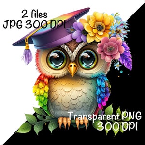 Graduation Owl Clipart Grad Student Owl PNG College Graduation ...
