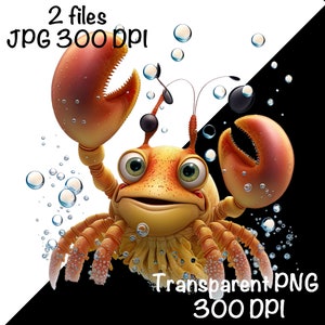 Cute Lobster Clipart Ocean Animals Sea Lobster PNG Happy Lobster Water ...