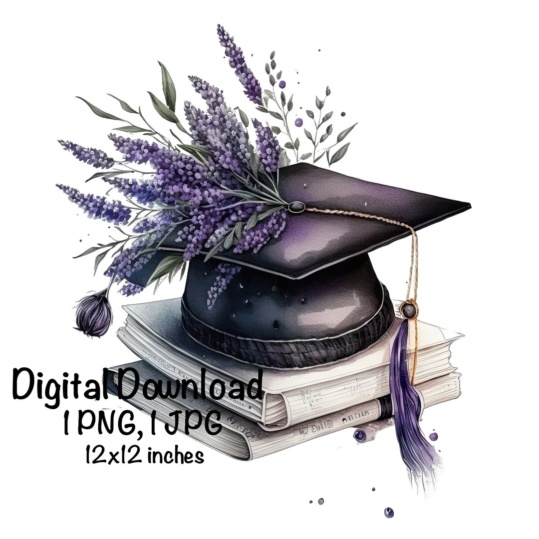 Graduation Cap Watercolor College High School Graduation Clipart ...
