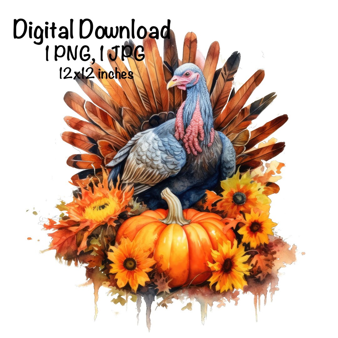Turkey PNG Fall Thanksgiving Sublimation Turkey Sublimation Png Cute ...