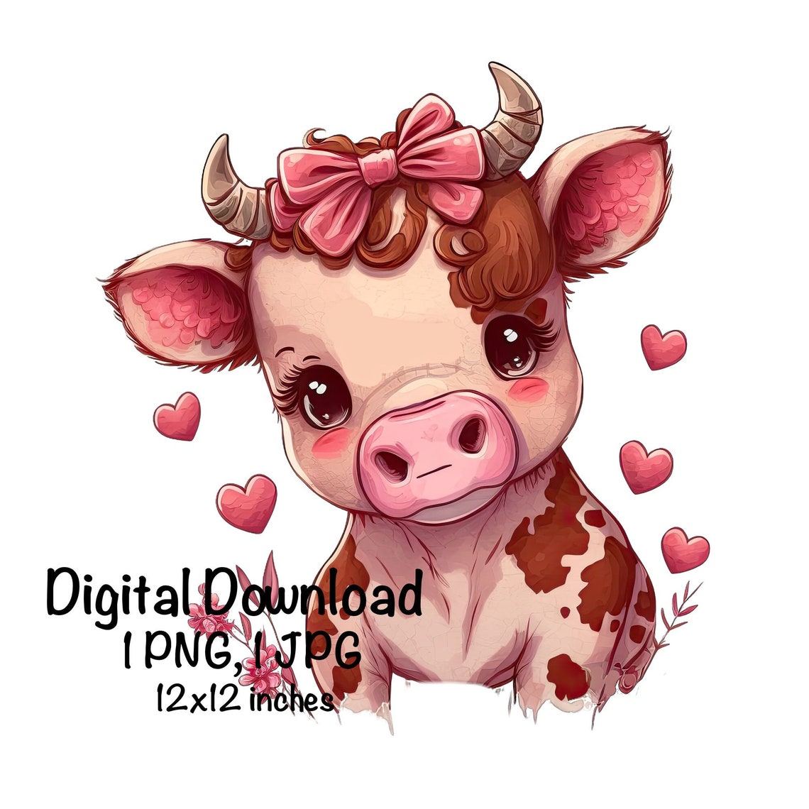 Cute Cow Clipart Dairy Cow Animals Cow PNG Pink Cow Famer Farm - Etsy