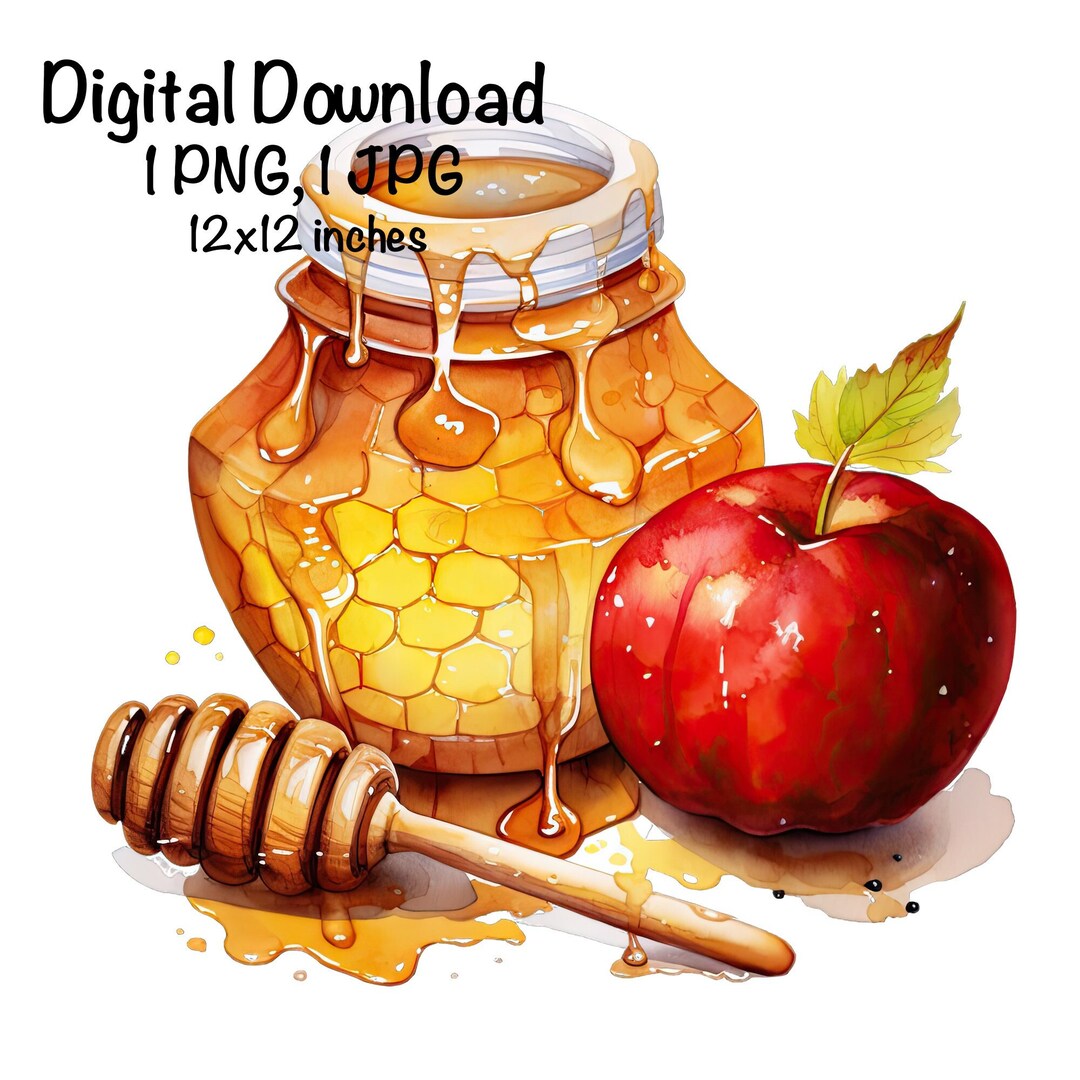 Rosh Hashanah Png Sublimation Jewish New Year Png Clipart Apples ...