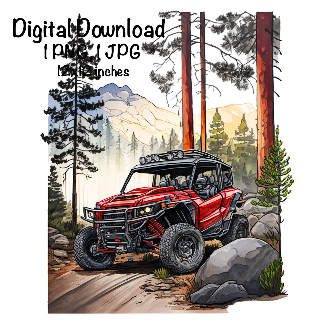 UTV Watercolor, Utv Utility Task Vehicle Boys Clipart Off-road Motor ...