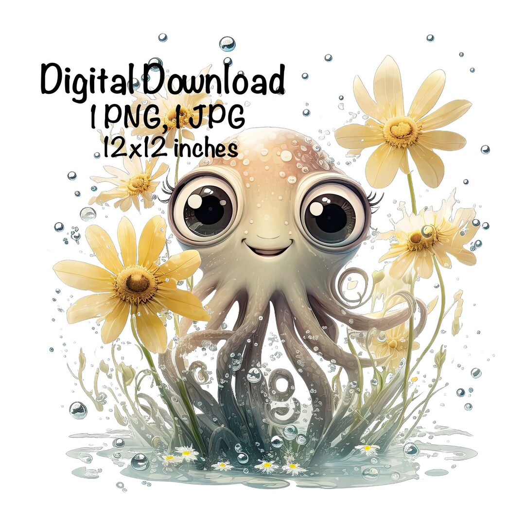 Cute Squid PNG Clipart Ocean Animals Sea Squid PNG Adorable Squid ...