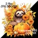 Sloth PNG Fall Thanksgiving Sublimation Sloth Sublimation Png - Etsy