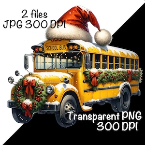 Merry Christmas School Bus PNG Xmas School Bus Driver Vehicle Bus ...