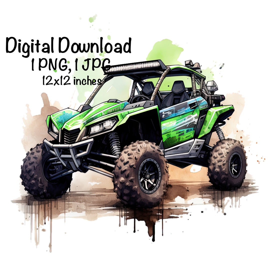 UTV Watercolor, Utv Utility Task Vehicle Boys Clipart Off-road ...