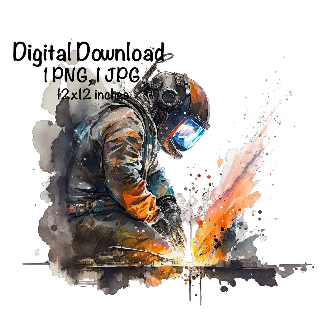 Welder Watercolor Welding Clipart Iron Worker PNG Commercial Use ...