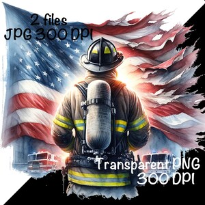 Firefighter Flag PNG Patriotic USA Fireman Flag Clipart American First ...