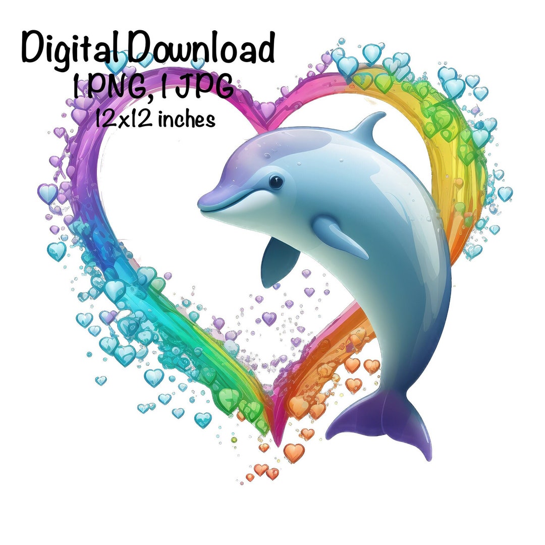 Dolphin PNG, Cute Sea Dolphin Clipart, Ocean Animals Rainbow Dolphin ...