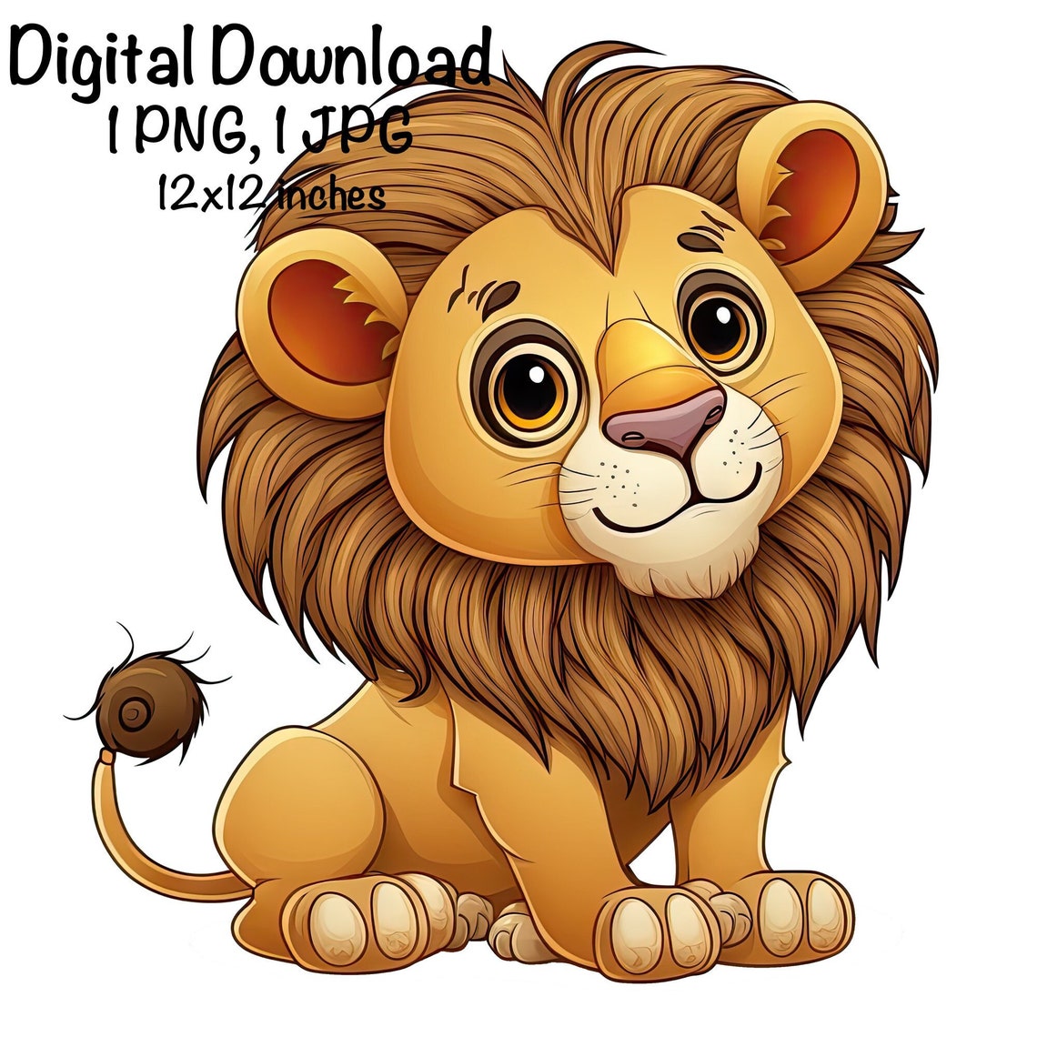 Lion Cute Lion Clipart Safari Animals Lion PNG Lion for - Etsy
