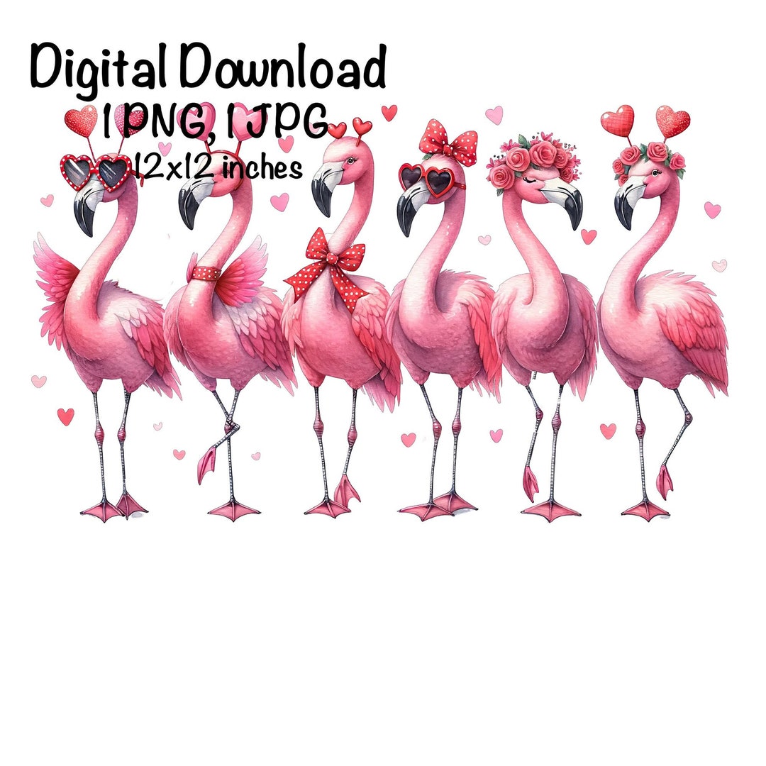 Valentine's Day Flamingos Valentine Pink Birds Flamingo Girls Clipart ...