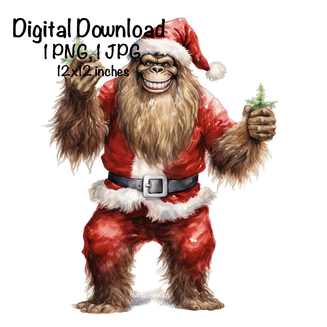 Santa Bigfoot PNG, Bigfoot Sublimation, Christmas Sublimation ...