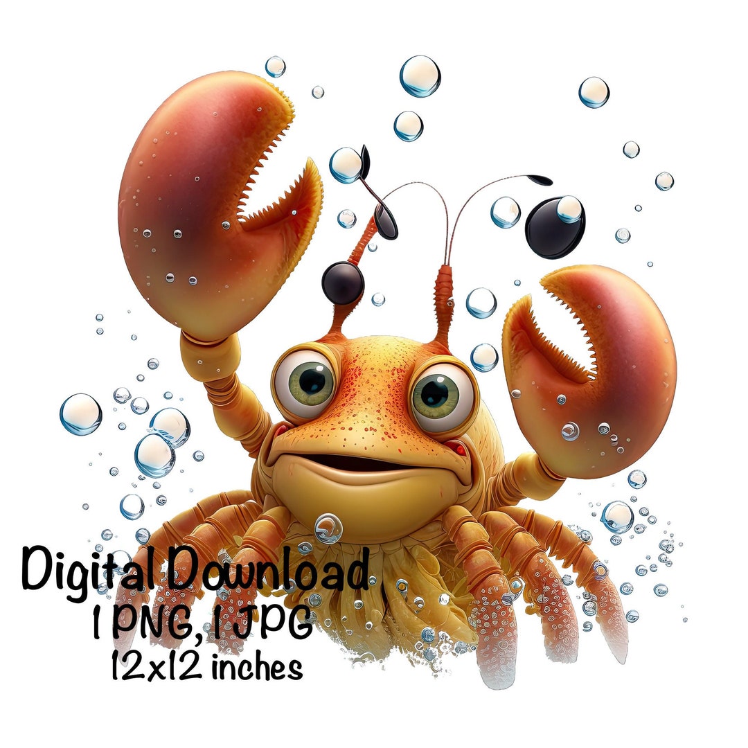 Cute Lobster Clipart Ocean Animals Sea Lobster PNG Happy Lobster Water ...