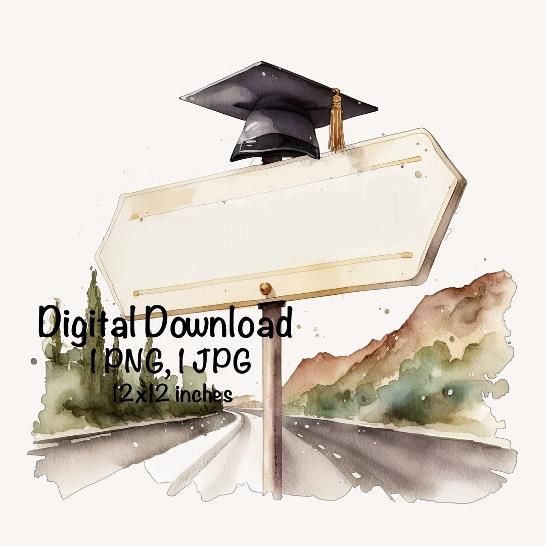 Gold Graduation Cap Watercolor College High School Graduation Clipart ...