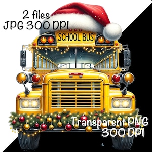 Merry Christmas School Bus PNG Xmas School Bus Driver Vehicle Bus ...