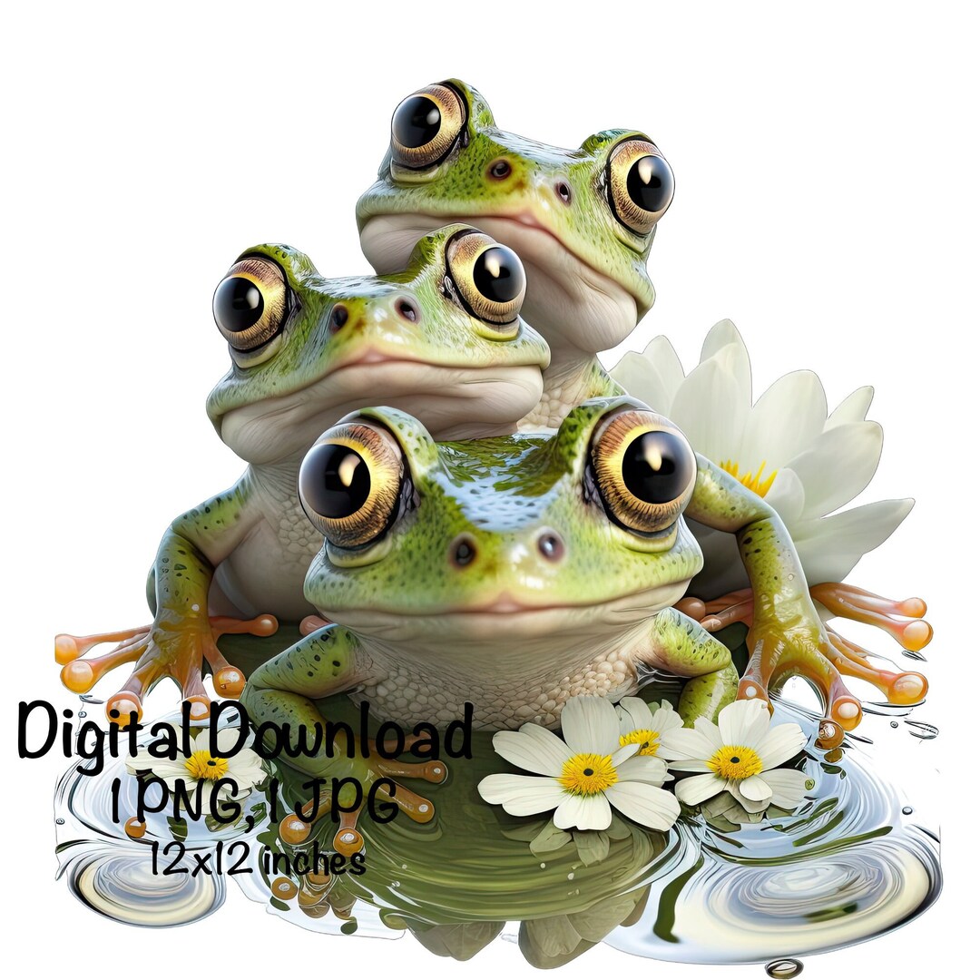 Frogs Cute Frogs Clipart, Woods Forest Animals Frogs PNG Frog Daisy ...